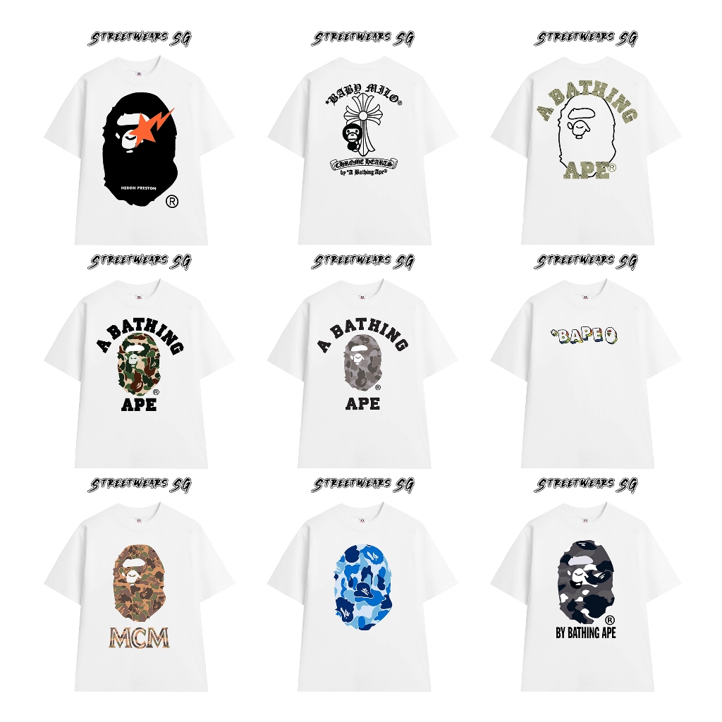 [HIGH QUALITY] Áo thun AW3 BAPE form unisex cotton cao cấp ...