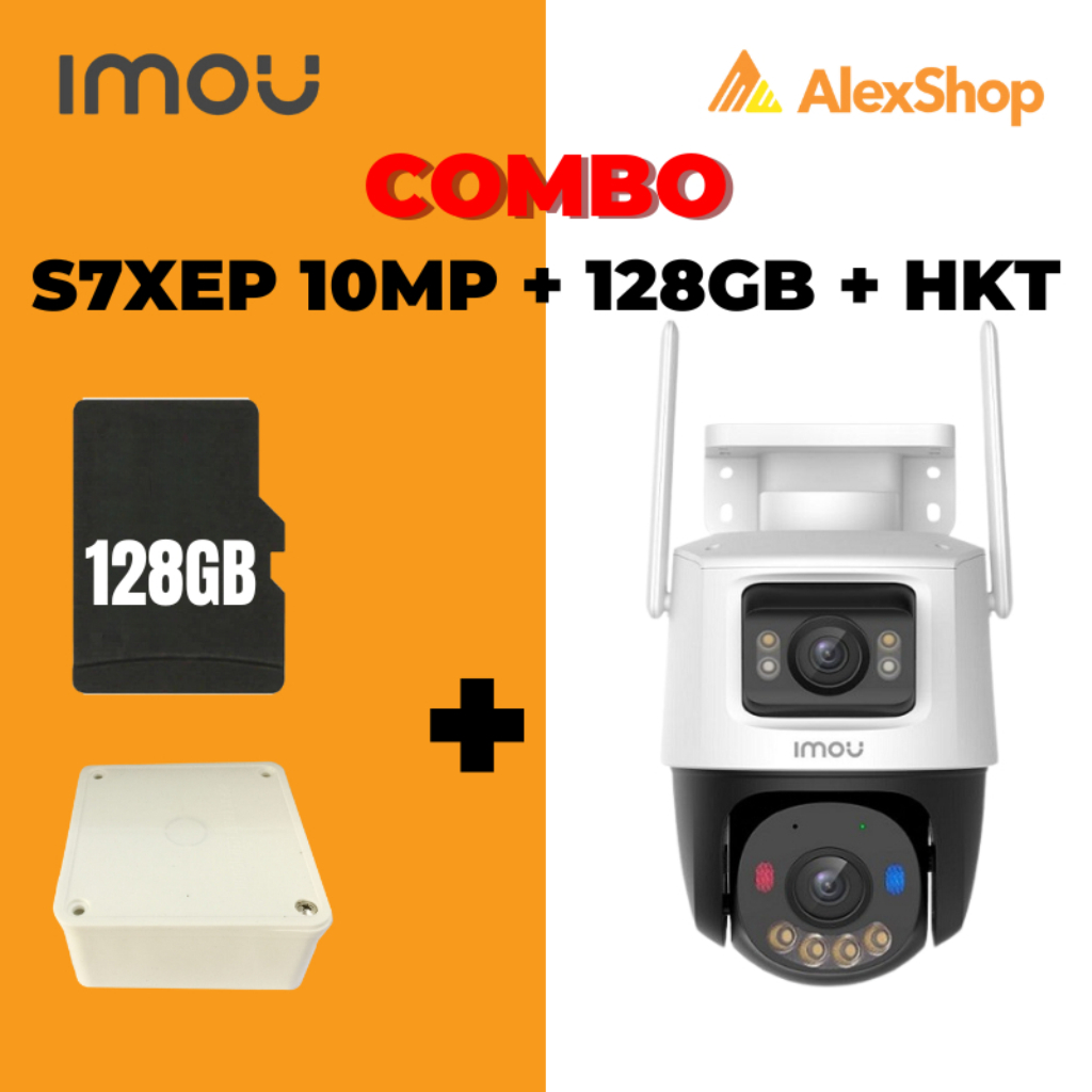 [COMBO-10MP] Camera Imou S7XEP (2 Mắt - 10MP) + Thẻ 128Gb + Hộp Kỹ ...