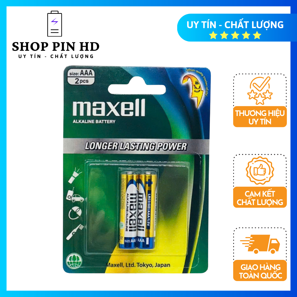 Pin AAA Maxell Alkaline LR03 vỉ 2 viên - Hộp 20 Viên | Shopee Việt Nam