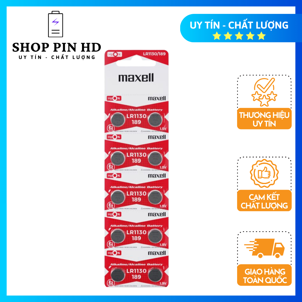 Pin LR1130 AG10 Maxell 1.5V vỉ 10 viên - Shop Pin HD | Shopee Việt Nam