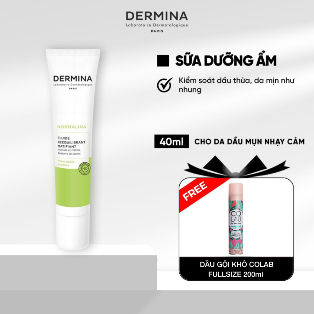 Sữa dưỡng ẩm kiểm soát dầu, se khít lỗ chân lông Dermina Normalina ...