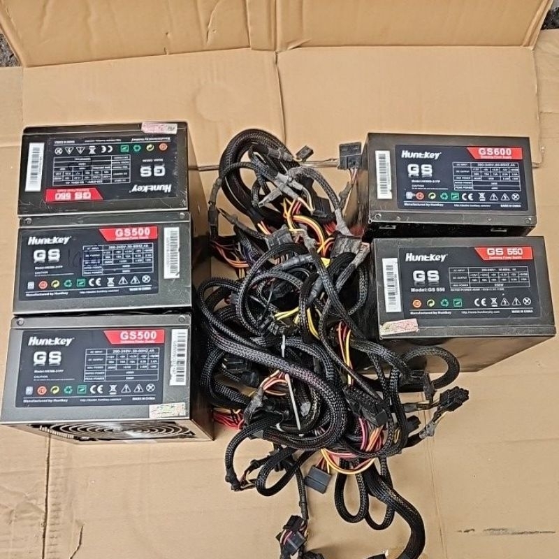 Nguồn Huntkey công suất thực cũ GS500 | GS550 | GS600 nguồn phụ 6 pin 8 pin dây lưới dài ...
