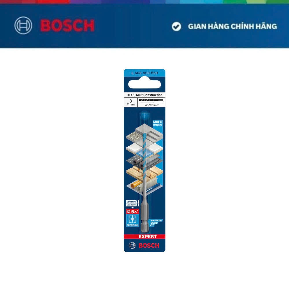 Mũi Khoan Đa Năng Bosch Hex-9 Chuôi Lục Giác, Khoan Tường Gỗ Sắt Bê ...