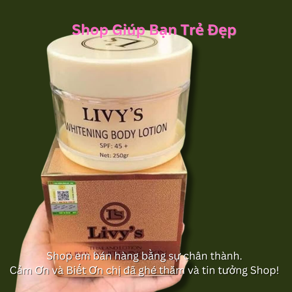 Body Livy Trắng Sáng Tức Thì Không Bết Rít Không Lộ Vân Kem | Shopee ...