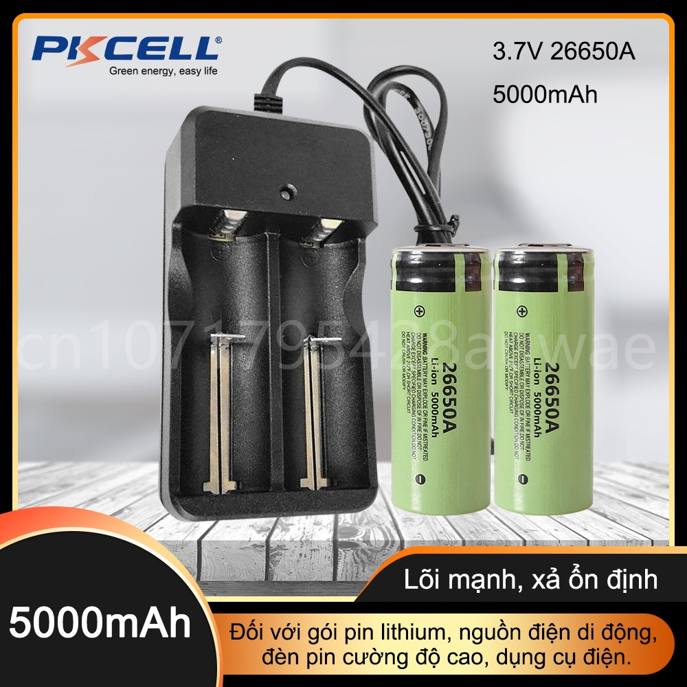 Pin sạc 26650 Panasonic 26650A 3.7V Dùng Cho Đèn Pin Siêu Sáng, Quạt ...