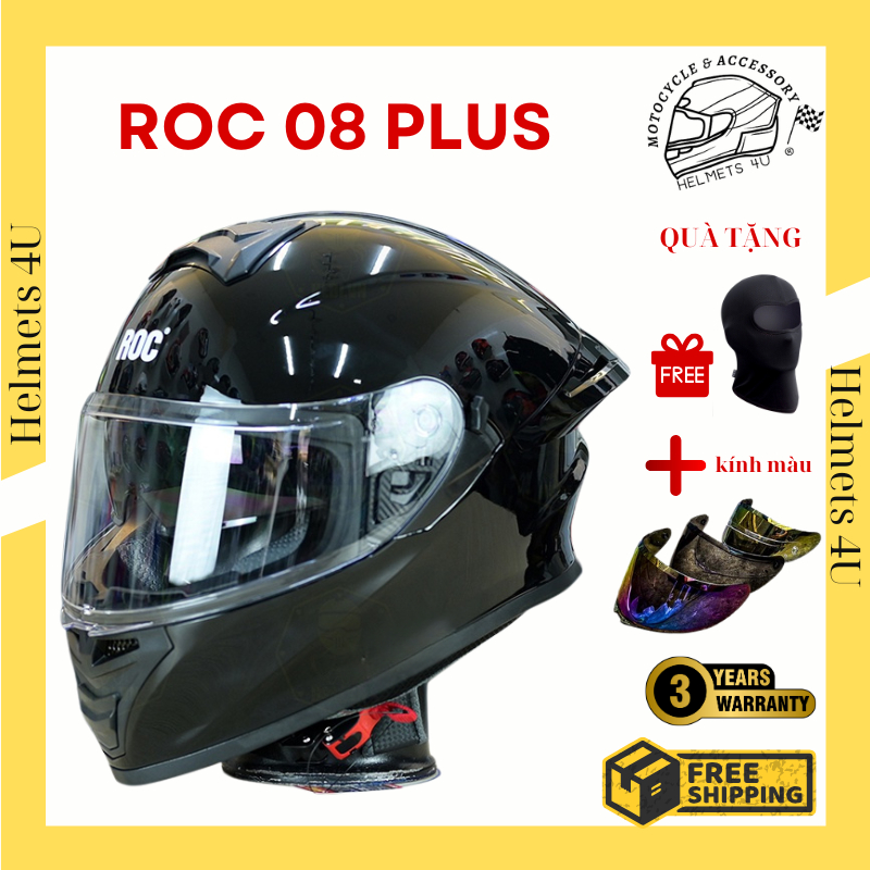 Mũ fullface ROC 08 Plus new 2024 có hai kính kèm đuôi gió siêu ngầu ...