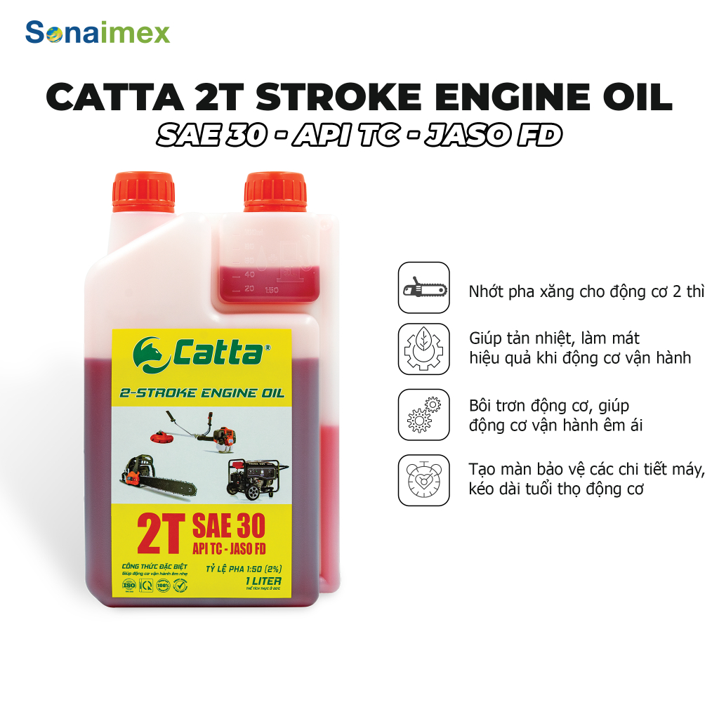 Nhớt 2 thì pha xăng cho máy cắt cỏ, máy cưa CATTA 2 STROKE ENGINE OIL ...