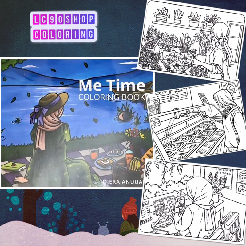 (Giấy 180gsm) Bộ tranh tô màu cô gái “Me Time” gồm 28 tranh | Shopee ...