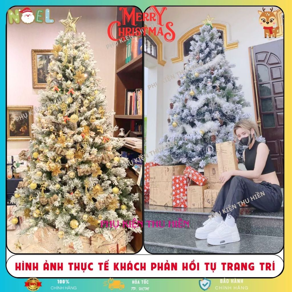 Cây Thông Noel Phủ Tuyết A4 1m2,1m5,2m1,2m4,3m Trang Trí Giáng Sinh ...
