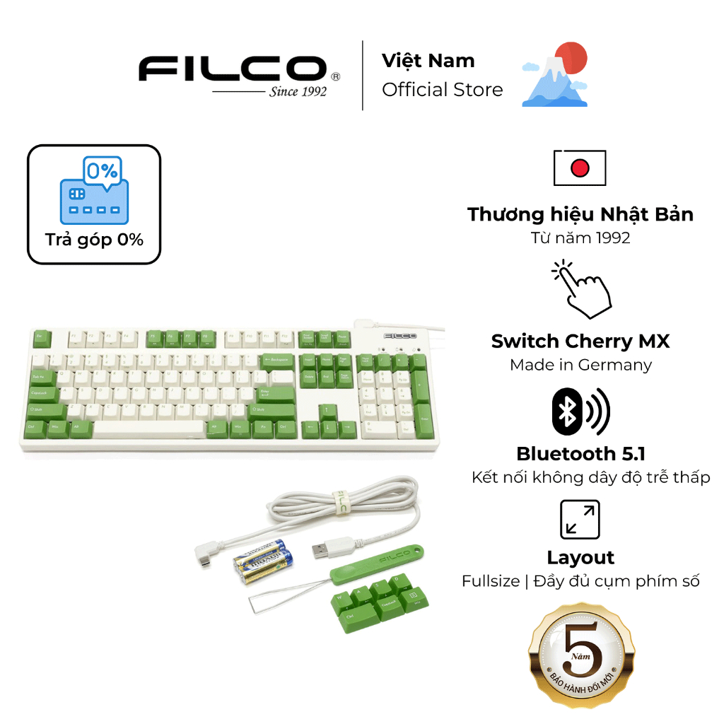 Bàn phím cơ Filco Majestouch Convertible 3X Matcha - Fullsize - Hàng ...