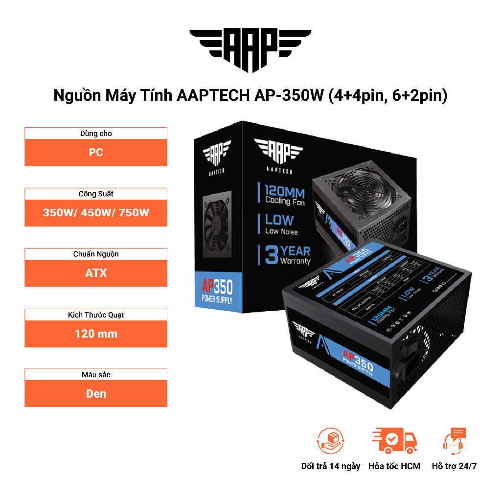 Nguồn Máy Tính CST AAP AP350 350W (4+4pin, 6+2pin) - Hàng Chính Hãng ...