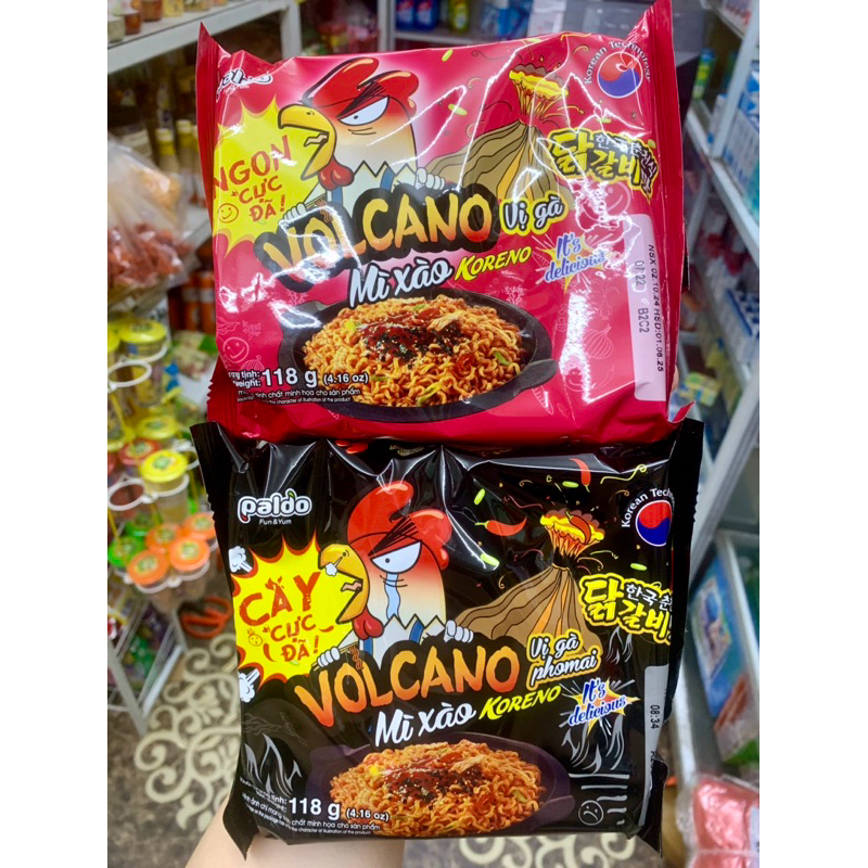 Mì Koreno Volcano Vị Gà/Gà Phomai-Mì Xào Gói 118g | Shopee Việt Nam