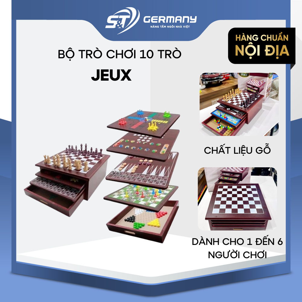 Bộ trò chơi 10in1 JEUX nội địa Đức tích hợp 10 trò chơi trí tuệ cho trẻ ...