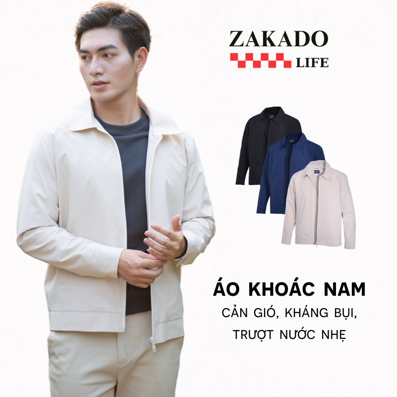 Áo khoác gió nam ZAKADO, áo gió thể thao nam cao cấp chống gió, chống ...