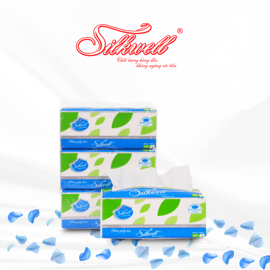 Giấy ăn Silkwell rút 250 tờ 2 lớp, giấy rút cao cấp thấm nhanh hơn và ...