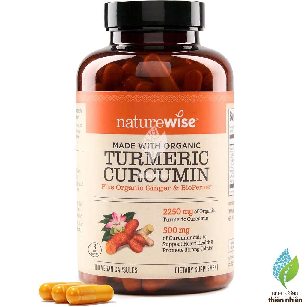 V.iên Tinh Nghệ Curcumin Hữu Cơ NatureWise Turmeric Curcumin, 180v ...