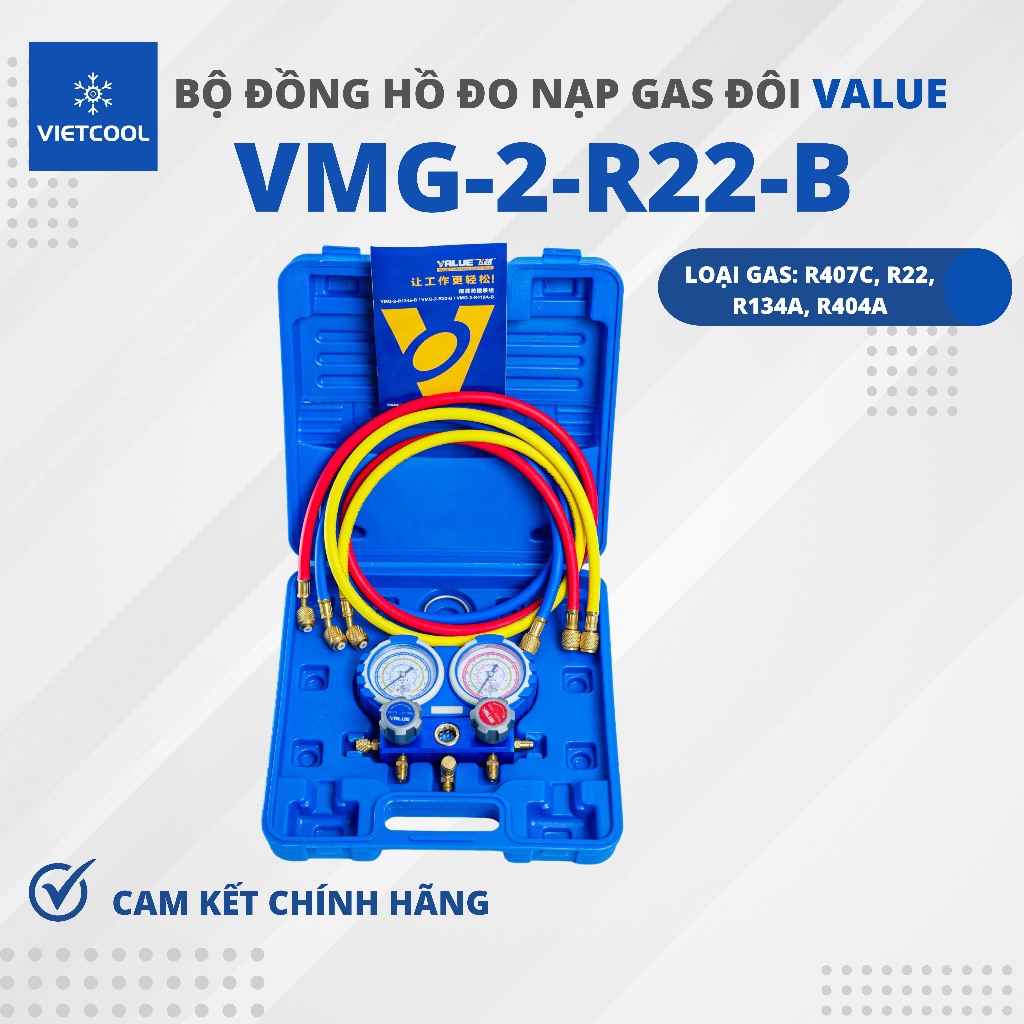 Bộ đồng hồ đo nạp gas đôi VALUE Model VMG-2-R22-B (có dây) | Shopee ...