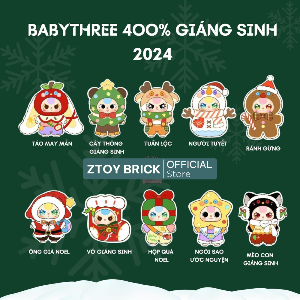 Baby Three 400% Giáng Sinh Series Vinyl Face Blind Box - Giáng Sinh Bất ...