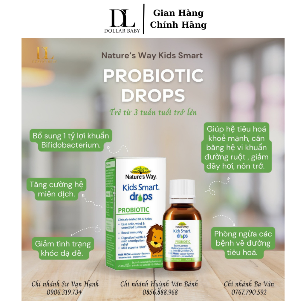 Men Vi Sinh Nature's Way Kids Smart DROPS PROBIOTIC Bổ Sung Lợi Khuẩn Đường Ruột Cho Bé | Shopee ...