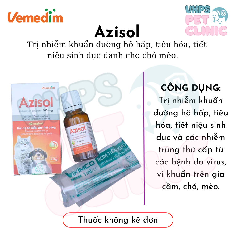 Azisol - Kiểm Soát Nhiễm Khuẩn Hô Hấp, Viêm Da, Tiết Niệu Dành Cho Chó ...