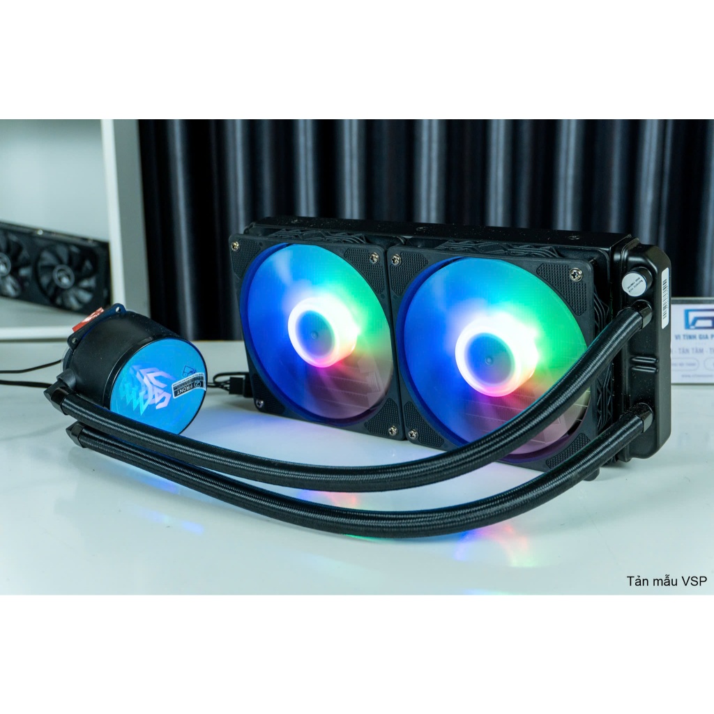 Tản nhiệt nước VSP Infinity Liquid Cooler VCR-240 2 FAN ĐEN / TRẮNG | Shopee Việt Nam