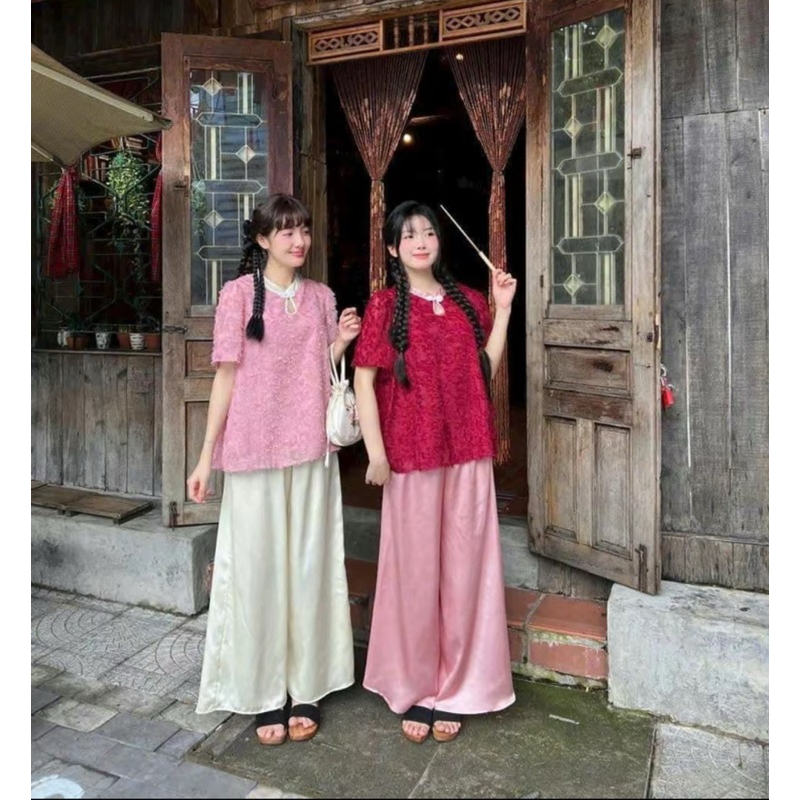 [ BÈO BÉO BIGSIZE ] SET BỘ CÁCH TÂN LÔNG VŨ AN YÊN KÈM QUẦN FORM 60 ...