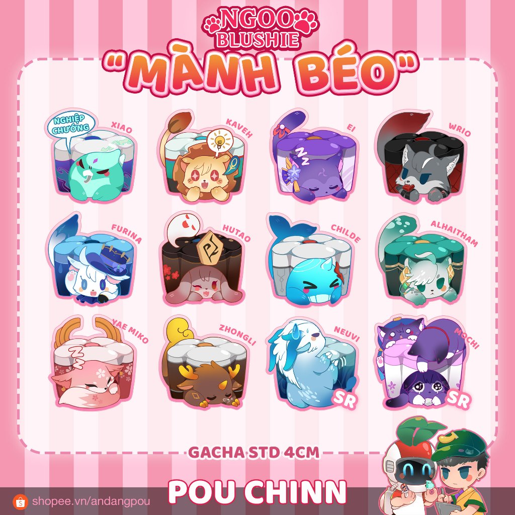 [GACHA MINI STANDEE ARTIST] Mành Béo - Artist PouChinn | Shopee Việt Nam