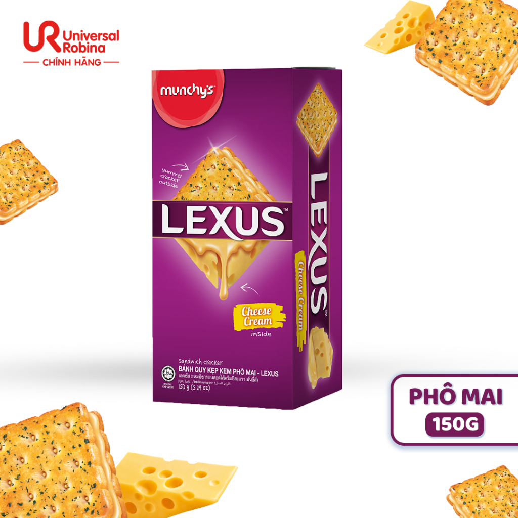 Bánh Quy Munchy's Lexus Kẹp Kem Phô Mai Cheese Cream (Hộp 150g ...