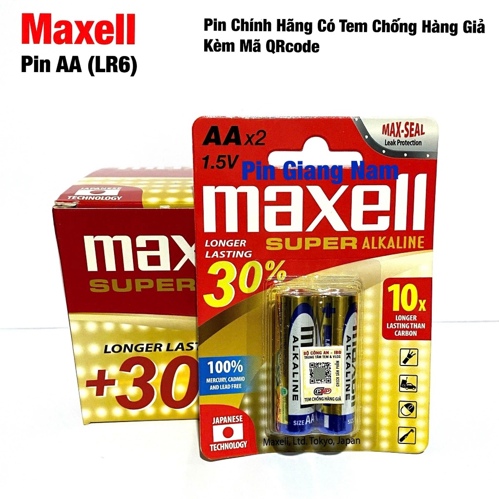 Pin AA Maxell Super Alkaline 1.5V Siêu Bền vỉ 2 viên Hàng Chính Hãng ...