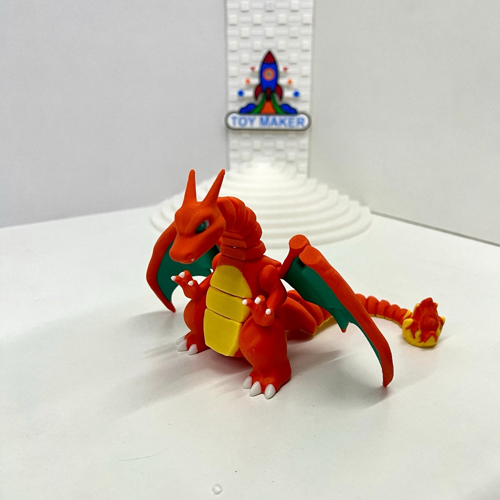 Mô hình Charizard in 3D - Đồ chơi khớp nối linh hoạt bằng nhựa sinh học ...