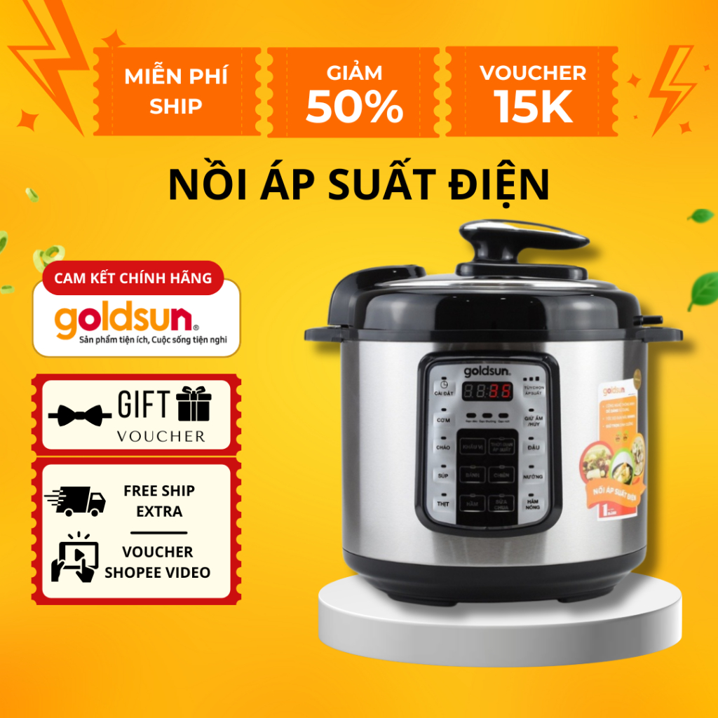 Nồi áp suất điện đa năng Goldsun CD4701 đa dạng chức năng nấu bảo hành 12 tháng | Shopee Việt Nam