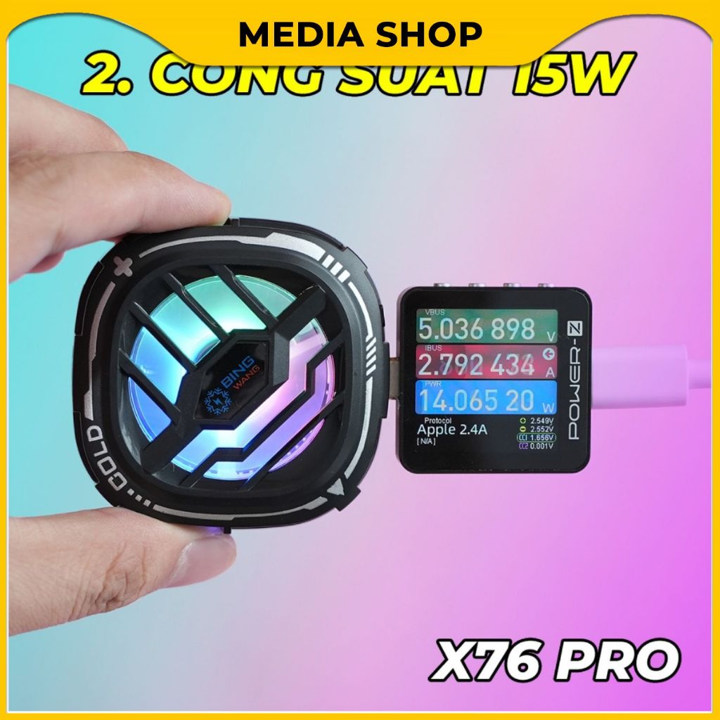 Sò Lạnh X76 Pro - Quạt Tản Nhiệt Điện Thoại+ LED Gaming,Hút Nam Châm ...