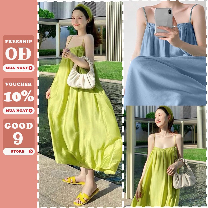 Đầm váy bầu 2 dây đi biển mặc nhà siêu hot bụng bầu thoải mái vaye lụa mềm mát free size V812 ...