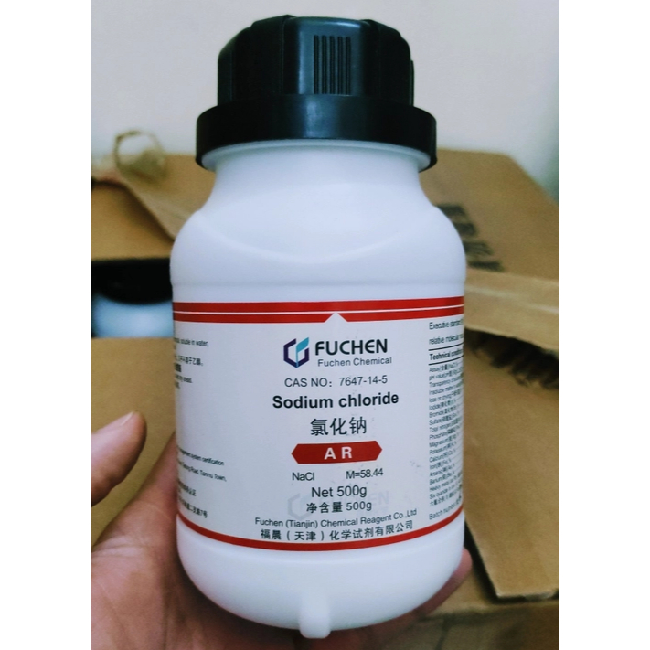 Hoá chất thí nghiệm, muối ăn, sodium chloride NaCl JHD CAS 7647-14-5 lọ ...