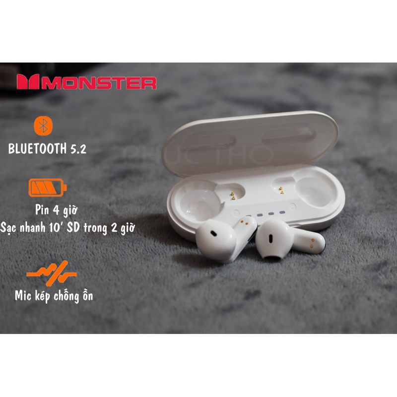 Tai nghe TWS M1007 hãng Monster SuperSlim AirLink - chip Qualcomm ...