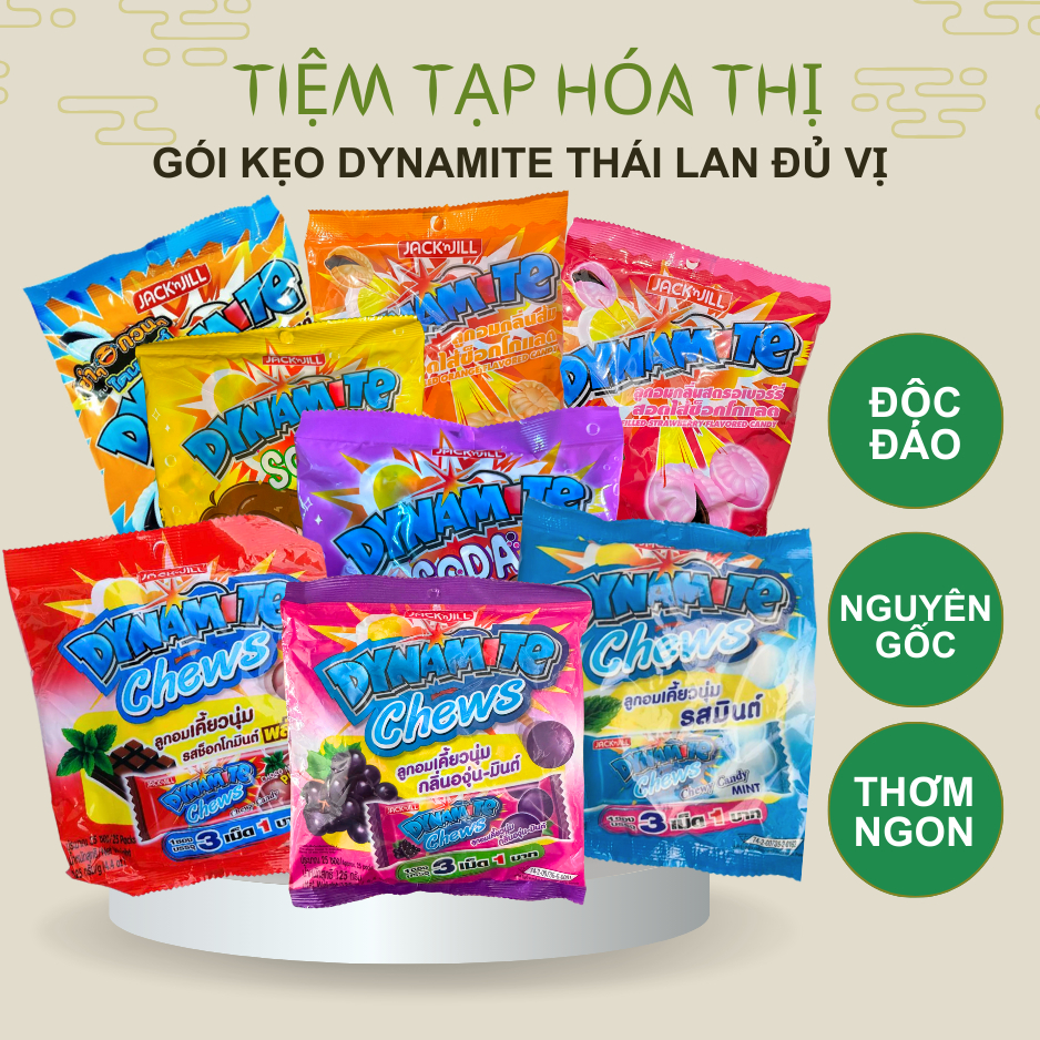 Kẹo Dynamite Thái Lan Nhân Bạc Hà Socola Soda Dâu Tan Chảy Candy Ăn Vặt ...
