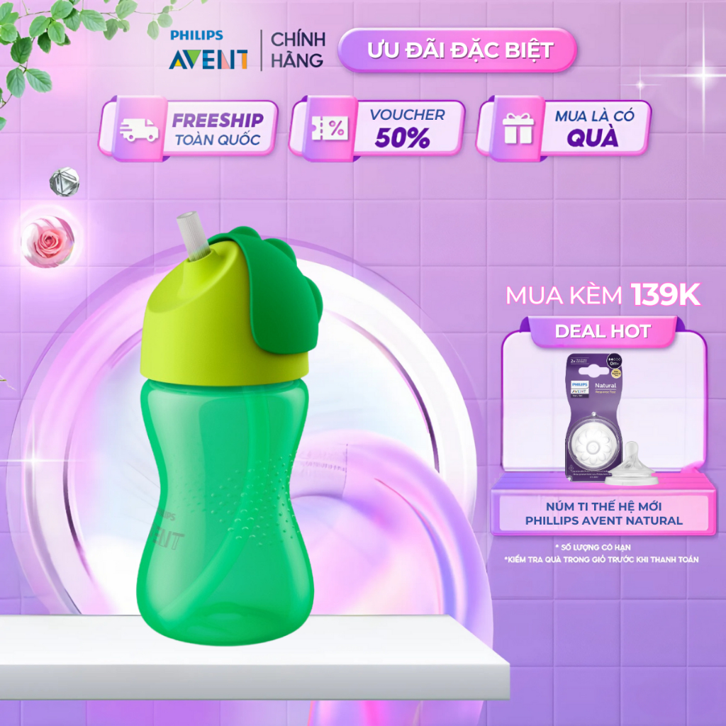 Philips Avent Bình Tập Uống Có Ống Hút Cho Bé 12 Tháng Tuổi 300ml | Shopee Việt Nam