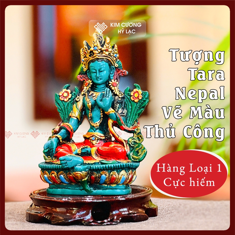 Tượng Tara Xanh Vẽ Màu Thủ Công-Tượng Tara Nepal [Kim Cương Hỷ Lạc ...