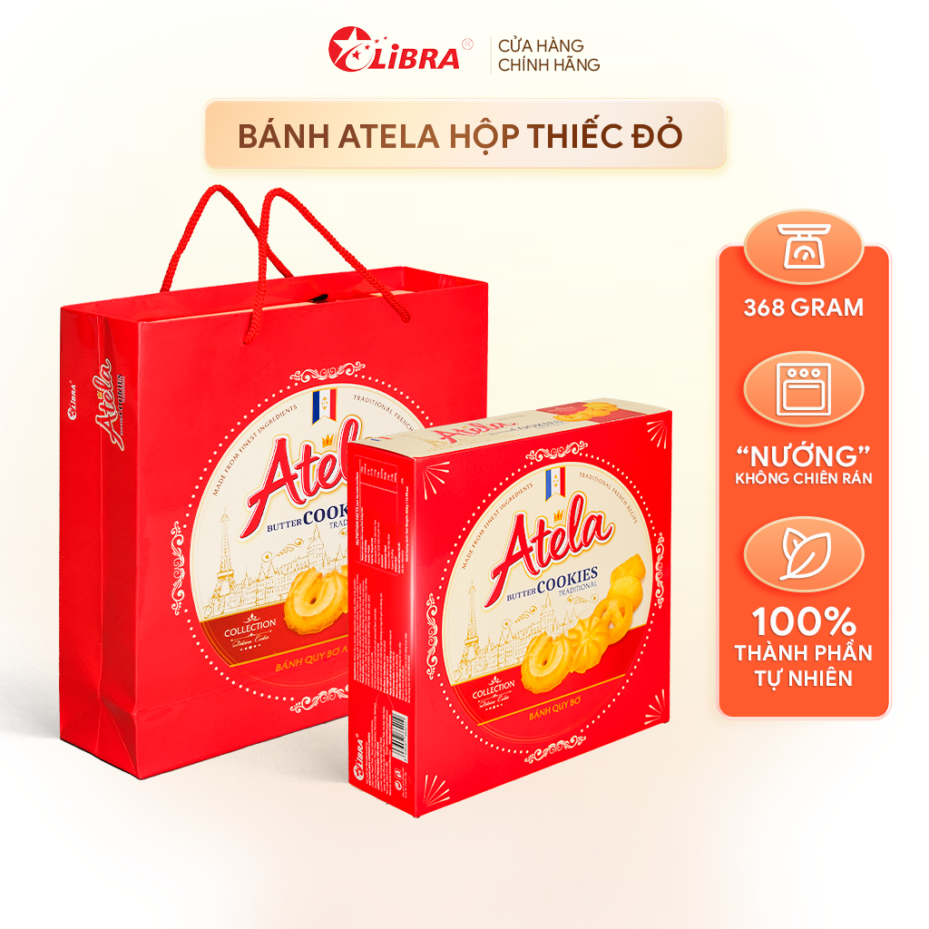 Libra Bánh Atela quy bơ Hộp Thiếc Màu Đỏ Sang trọng - Hộp 368GR ...