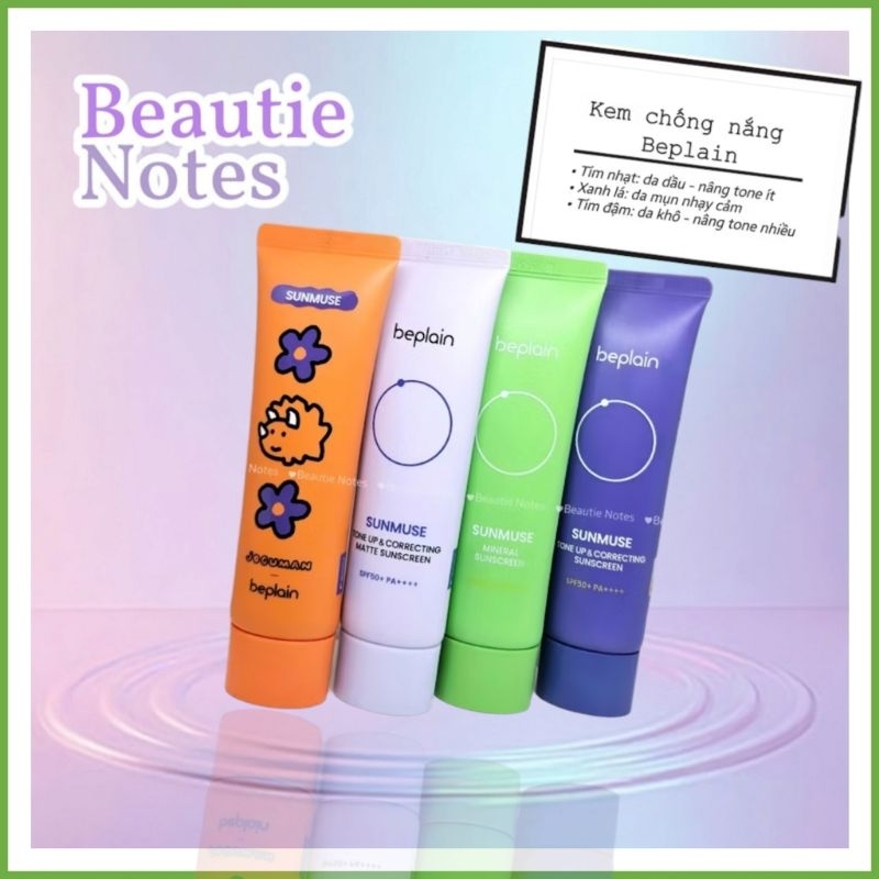 [HỎA TỐC- có ch i ế t] Kem chống nắng Beplain tím Nâng Tone Hiệu chỉnh da, xanh lá da dầu HXT ...