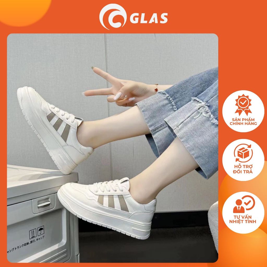 Giày Thể Thao Nữ GLAS Phối Vạch Kẻ Phong Cách Basic Hàn Quốc Giày Đi ...