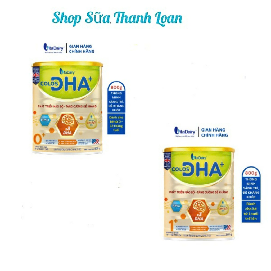 [HSD T10-2026] [Quét Mã QR Tích Xu] Sữa Bột Vitadairy Colos DHA 0+/ 1+ Lon 800g. | Shopee Việt Nam