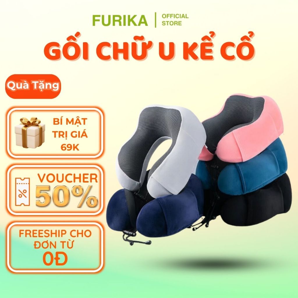Gối Chữ U Kê Cao Cổ FURIKA Chất Liệu Cao Su Non Ruột Êm Vỏ Mềm Thoải ...