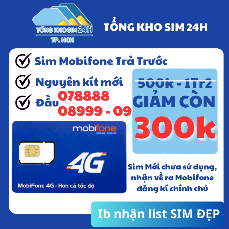 [Sale còn 300k] Sim số đẹp Mobifone Đầu 0707, 08, 09 Dễ nhớ Phong Thủy [ĐKCC + ESIM tại Mobi ...