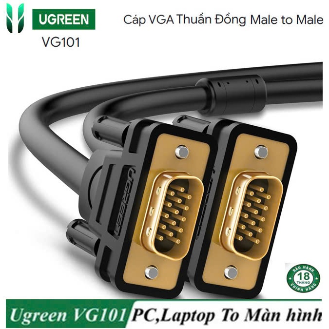 Dây Cáp VGA Ugreen 11630 11646 11631 11632 11633 VG101 (15 Chân thuần Đồng 3+6) | Shopee Việt Nam