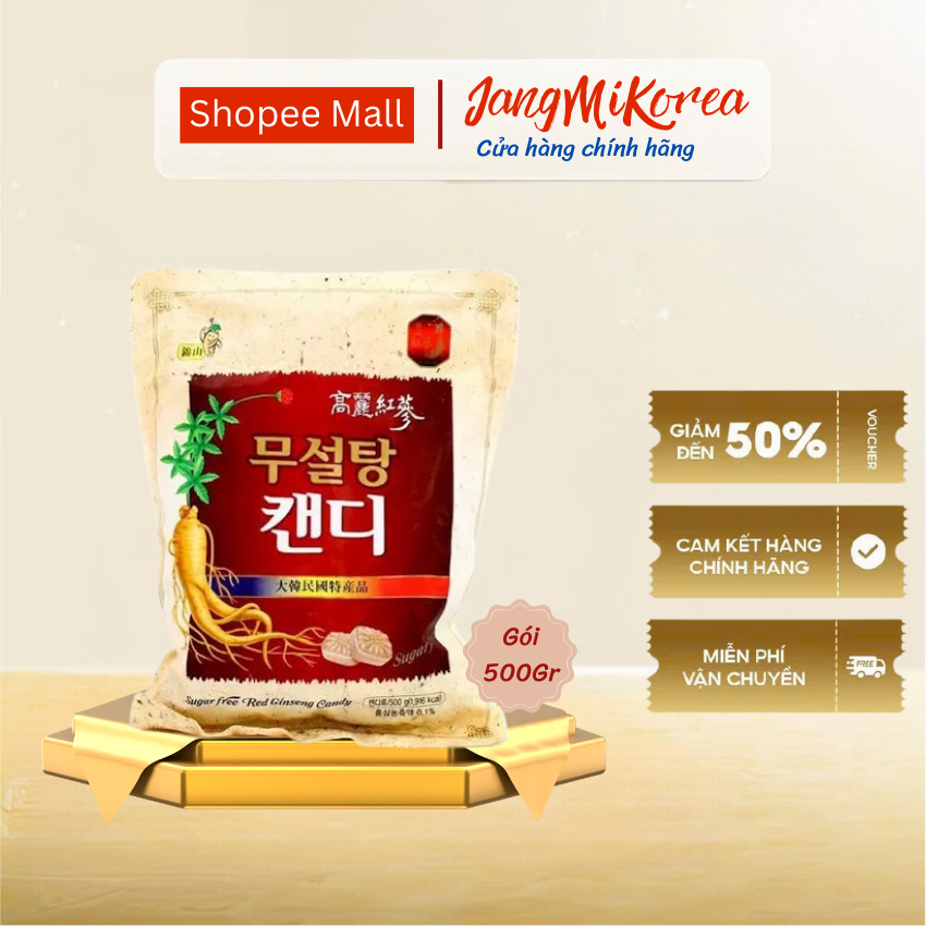 Kẹo Hồng Sâm Không Đường Hàn Quốc Gói 500Gr Giúp Tăng Cường Sức Khoẻ ...