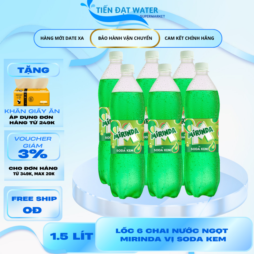Nước Ngọt Có Ga Mirinda Vị Soda Kem - Lốc 6 Chai Nhựa 1500ml | Shopee ...