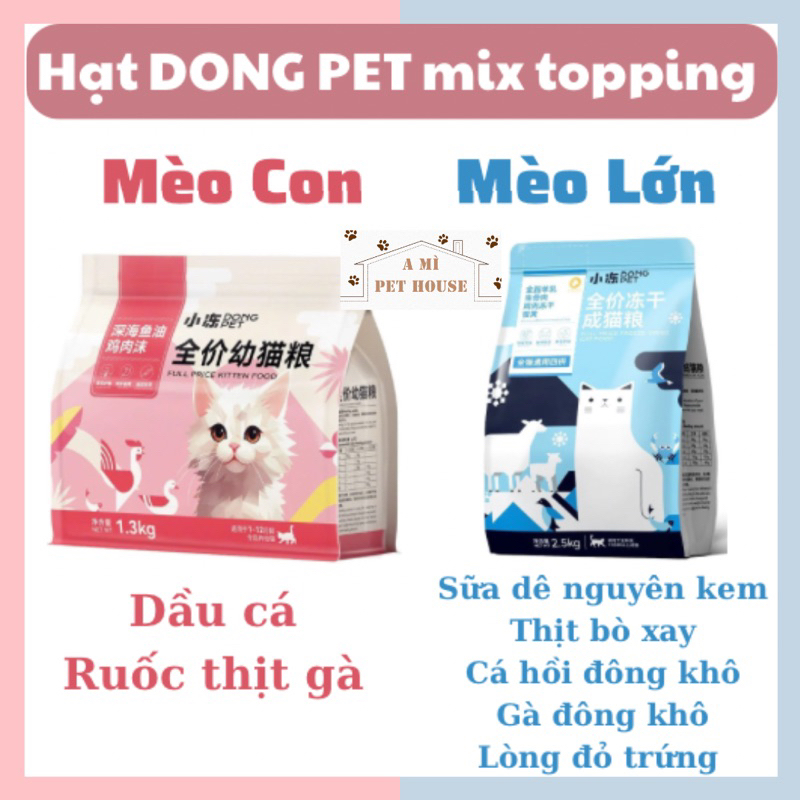 Hạt DONG PET - DONGPET cho mèo mix topping giúp tăng cân, tăng nọng ...