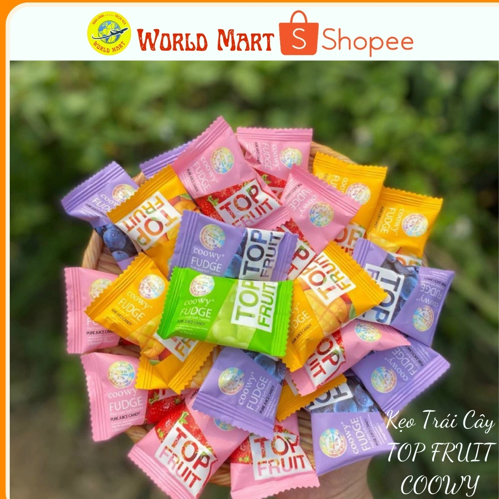 Kẹo Dẻo Trái Cây TOP FRUIT COOWY 280g - XOÀI, NHO, DÂU, MIX VỊ thơm ...