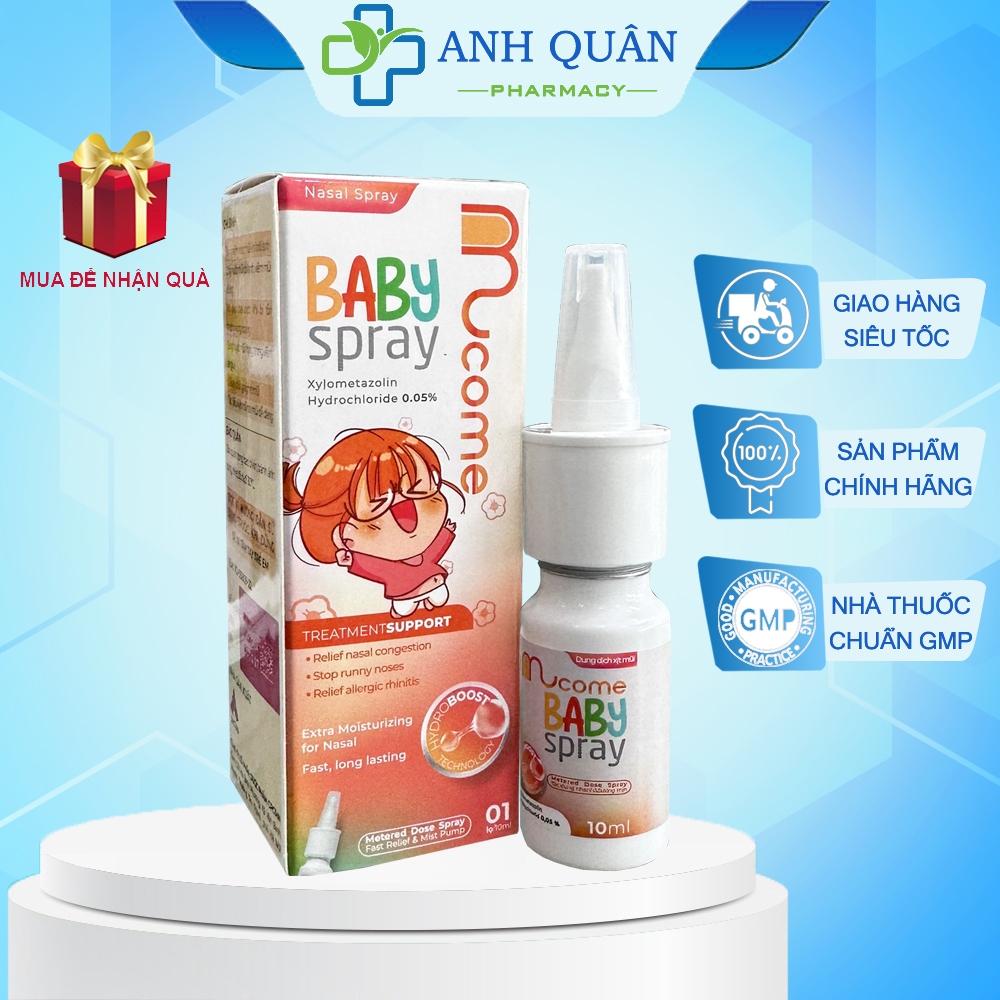 [CHÍNH HÃNG] Sản phẩm xịt mũi Mucome Baby Spray hộp 1 lọ 10ml | Shopee ...